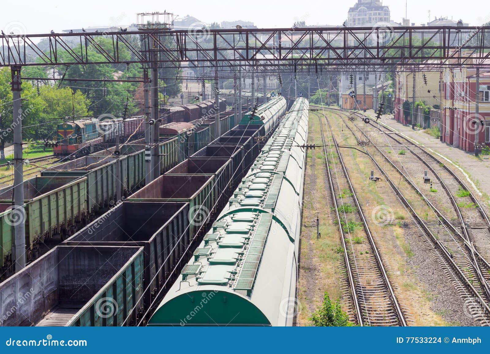 Several Freight Trains on the Railway Freight Station Stock Photo ...