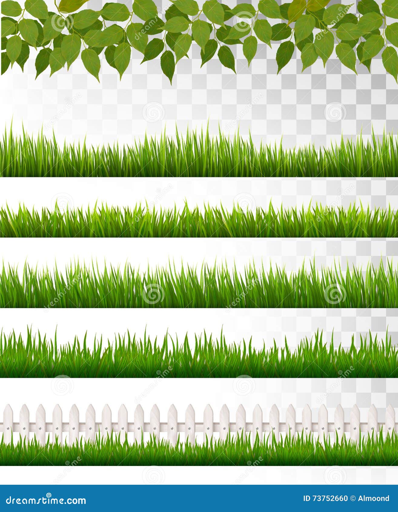Grass Borders Set, Green Tufts Vector | CartoonDealer.com #104510321
