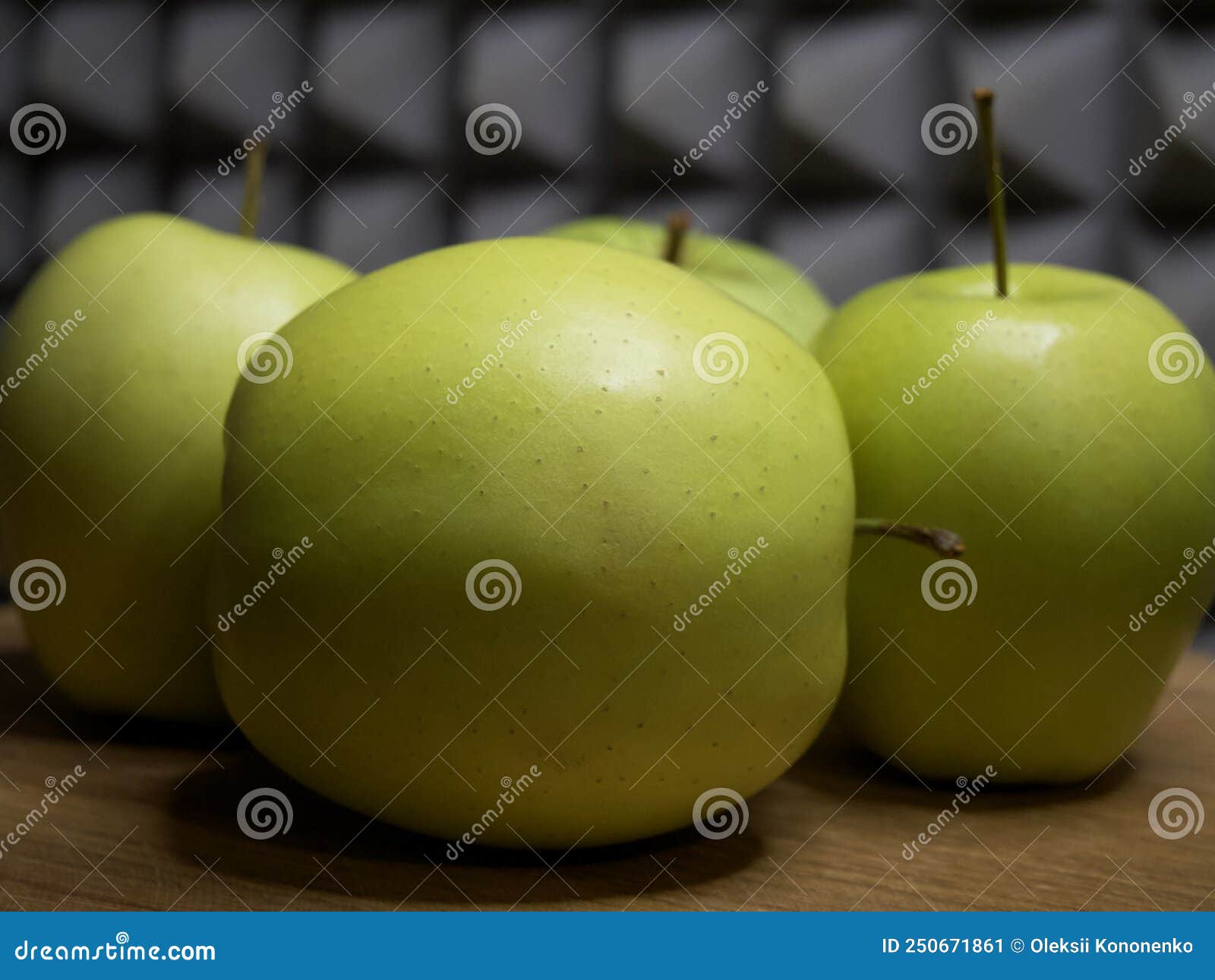 Several Green Apples, Side View. Fruit Close-up Stock Image - Image of ...