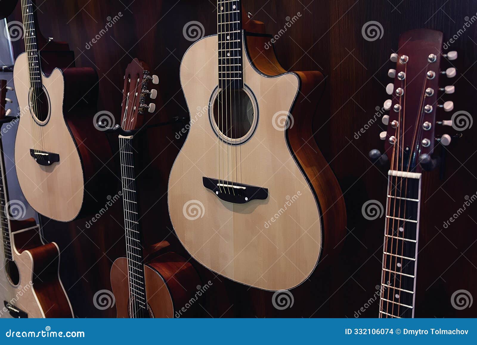 Several Guitars in a Musical Instrument Store Stock Photo - Image of ...