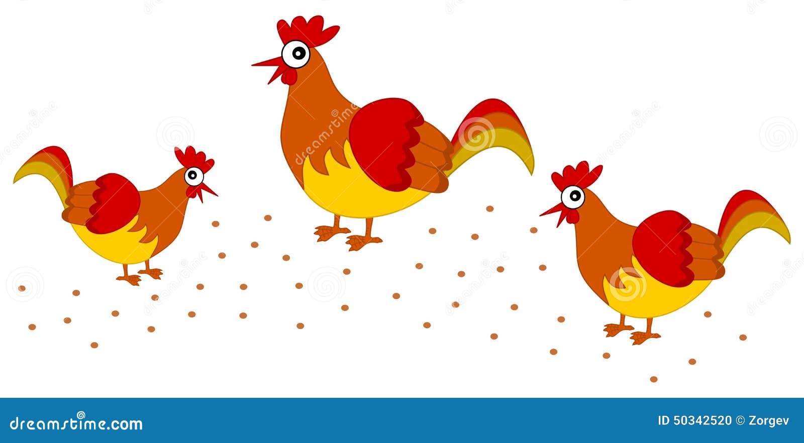 Several hen pecking grain stock vector. Illustration of aviculture ...