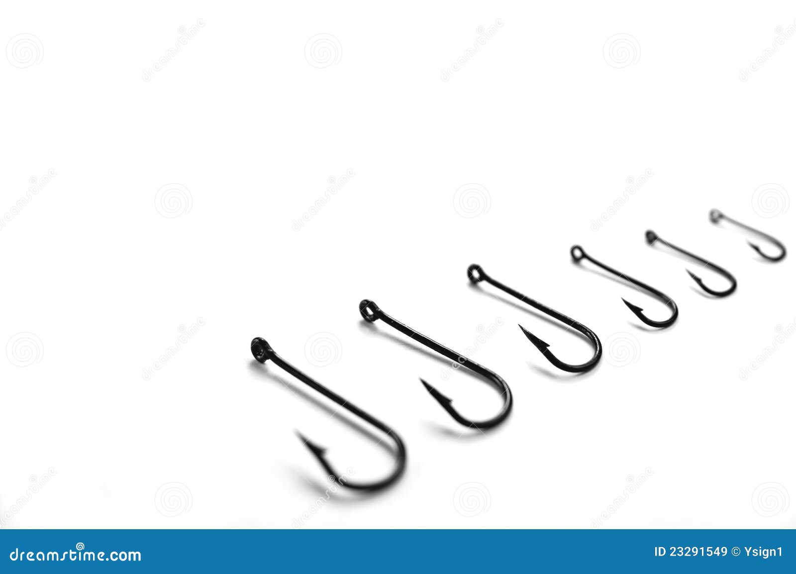 Several hooks in a row. stock image. Image of pointed - 23291549