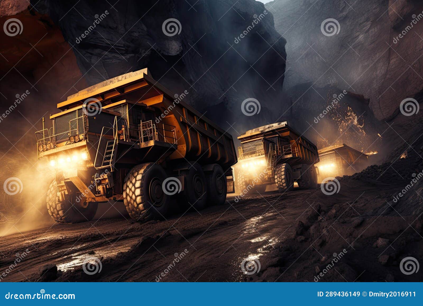 Several Huge Quarry Trucks Carry the Rock for Beneficiation and ...