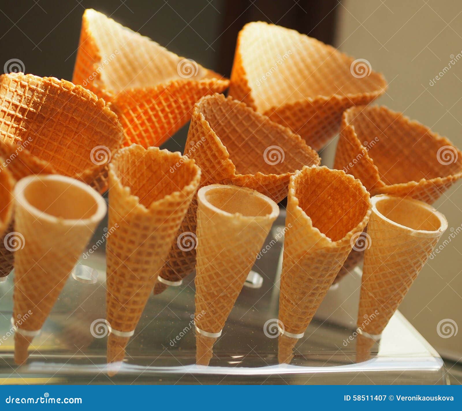 Several ice cream cones stock image. Image of wafer, shape - 58511407