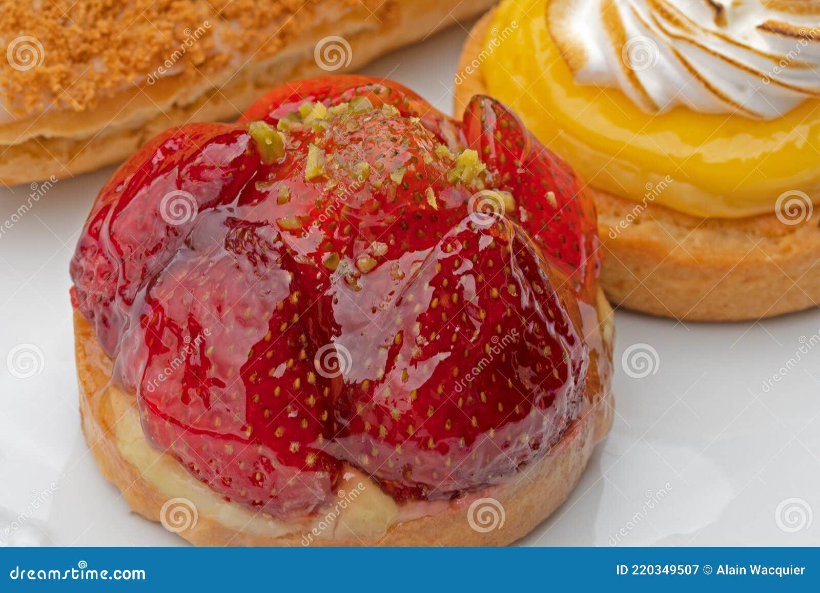 Individual Pastries on a Plate Stock Image - Image of cuisine, pastry ...