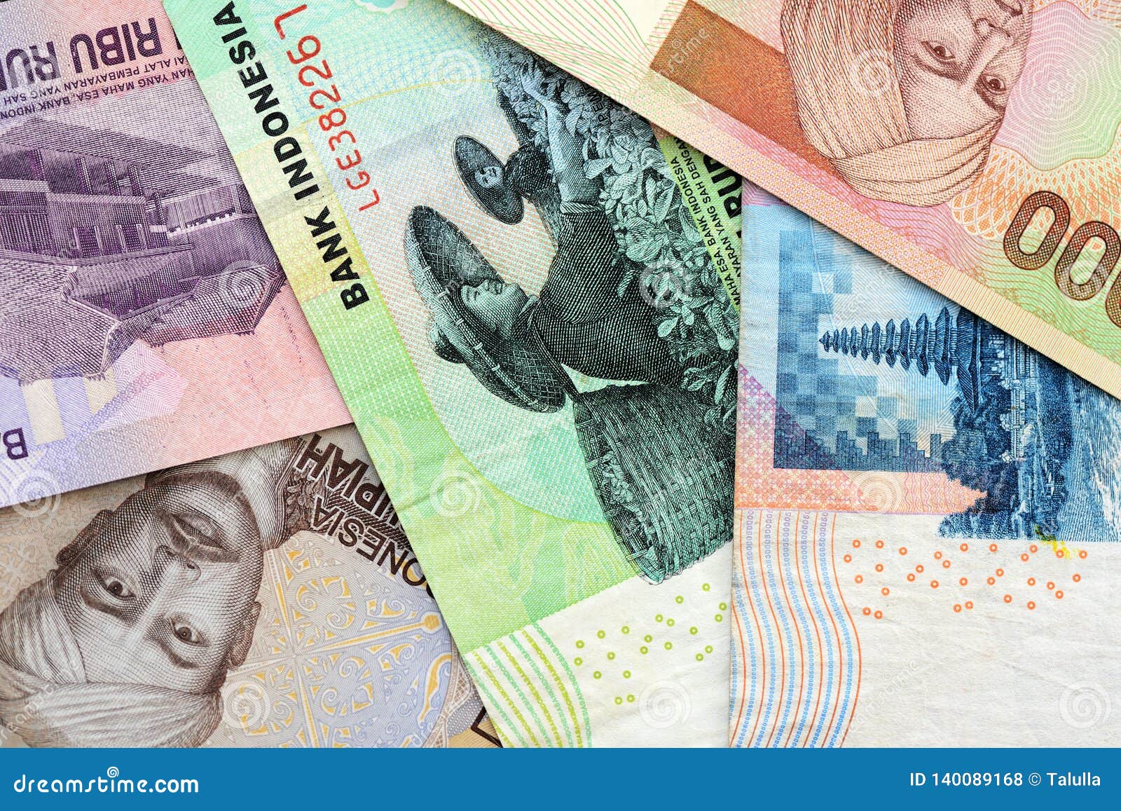 Several Indonesian Rupiah Banknotes As Background Stock Photo - Image ...