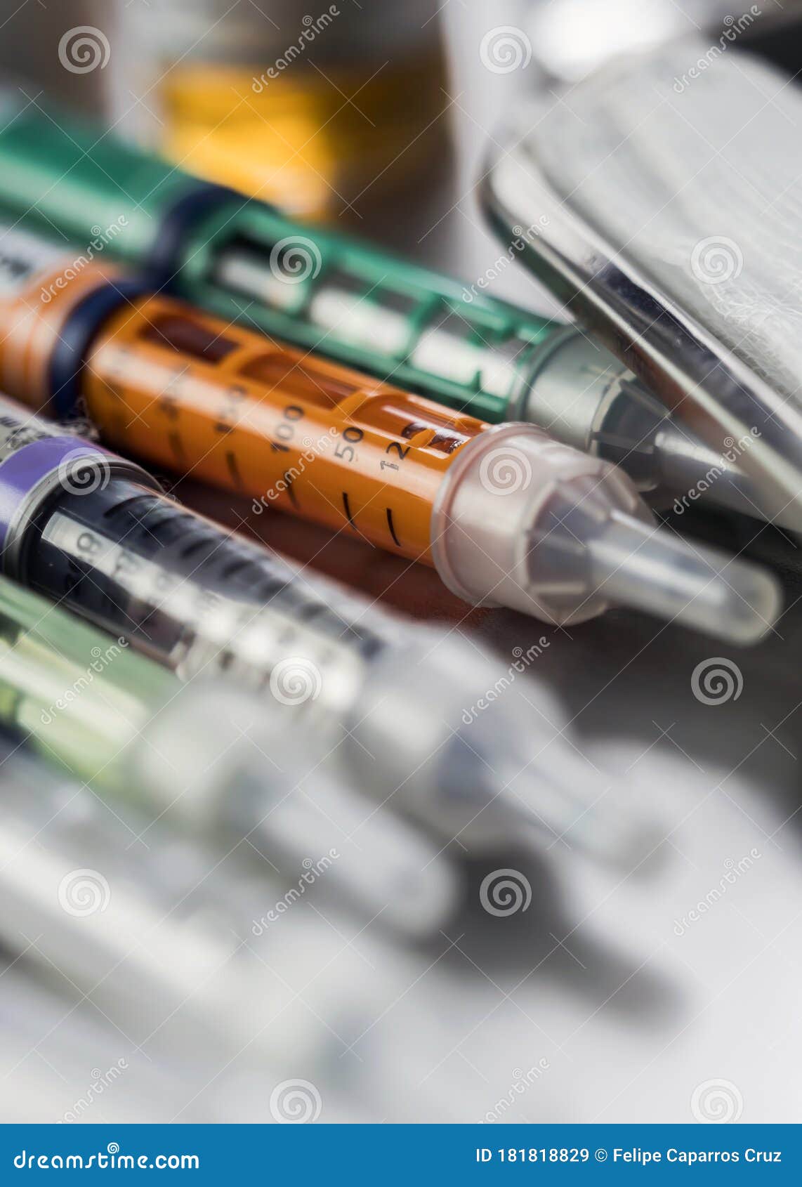 Several Injectors of Insulin Stock Image - Image of ampule, disposable ...