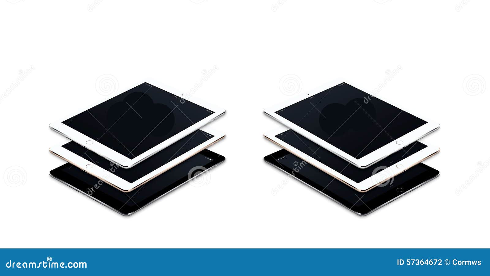 Several IPad S Stacked and Isolated on White Stock Photo - Image of ...