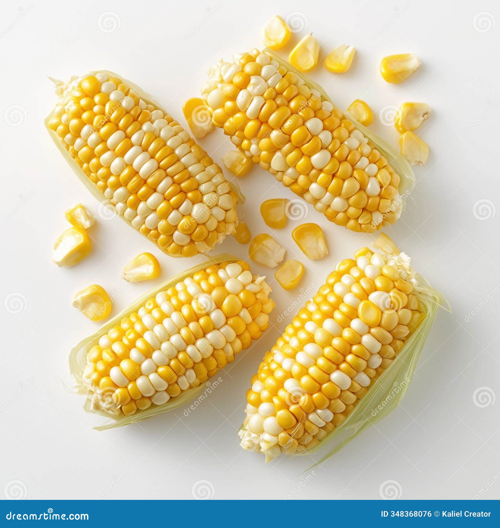 Several Kernels of Corn, Also Isolated Against a White Background Stock ...
