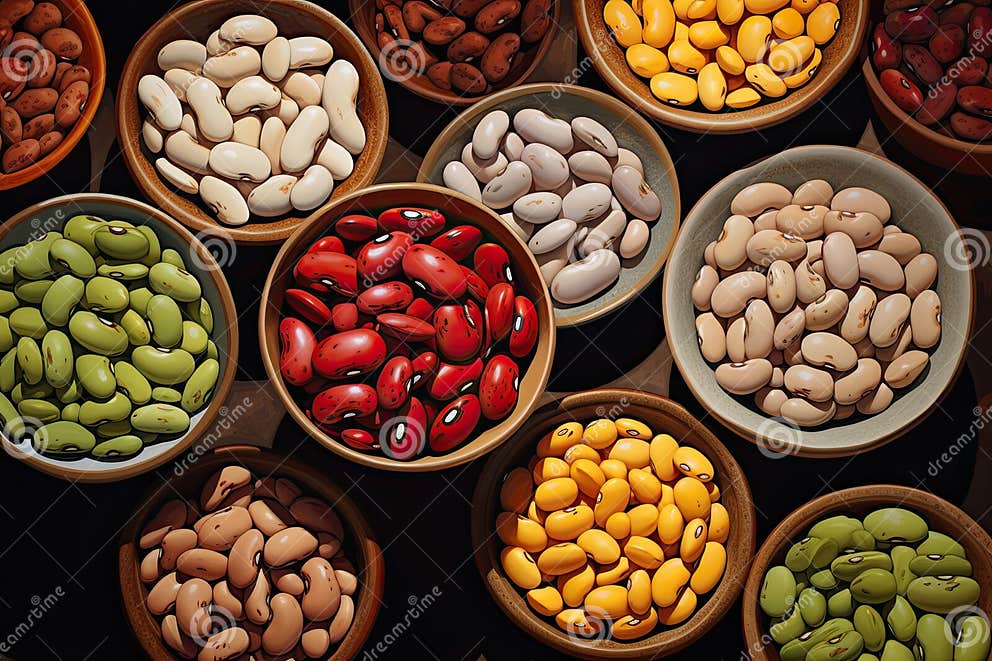Several Kinds of Beans - AI Generated Stock Illustration - Illustration ...