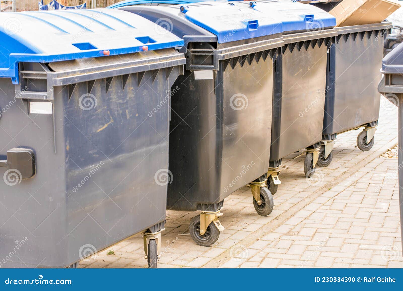 Several Large Dumpsters at a Collection Point for Garbage Stock Photo ...
