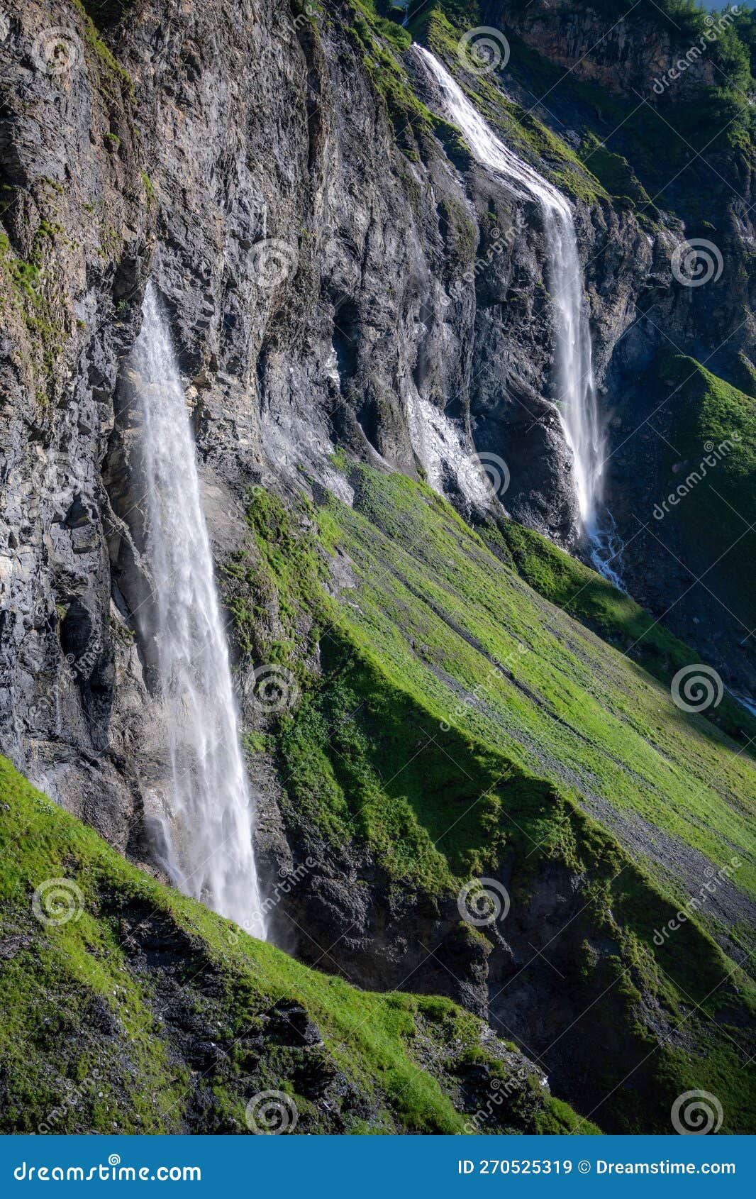 Several Large Waterfalls Falling Down Stock Image - Image of travel ...