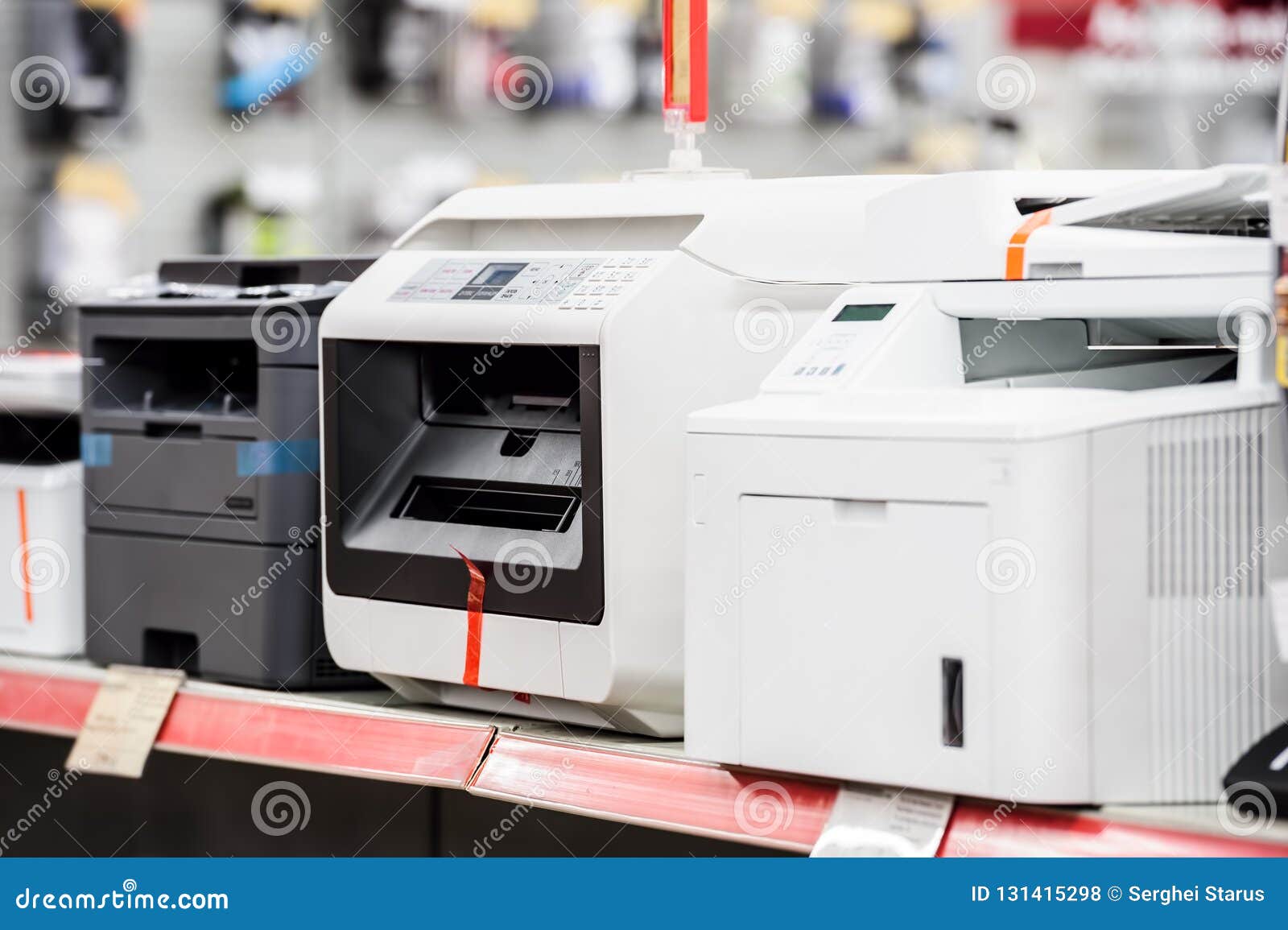 Fiew Laser Printers in Electronic Computer Store Stock Photo - Image of ...