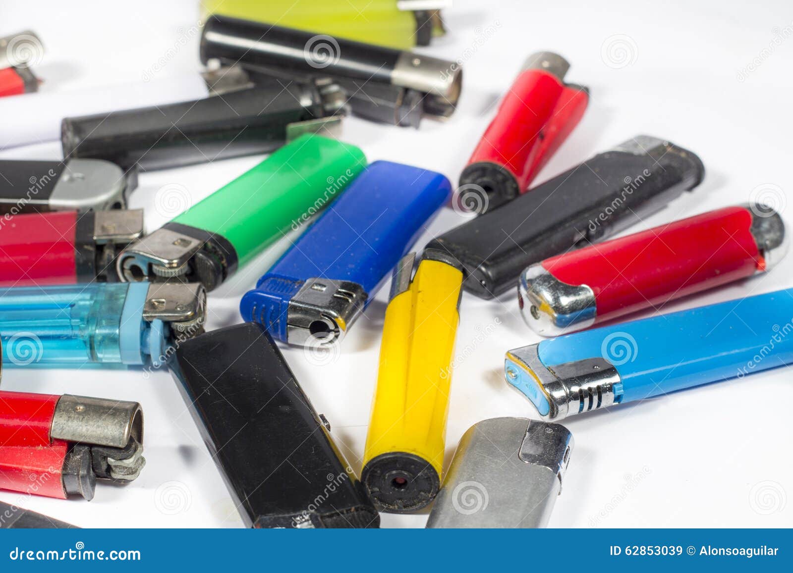 Several Lighters Various Types Colors White Stock Photos - Free ...