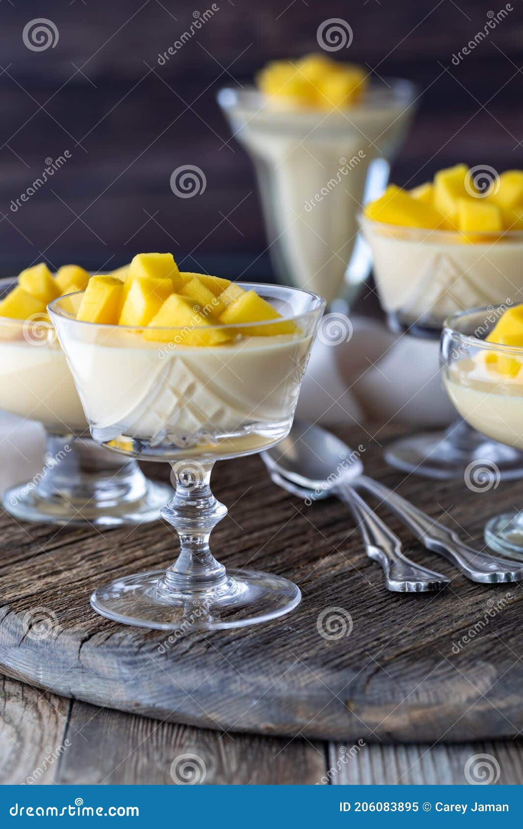 Several Mango Mousse Dessert Parfaits Ready for Sharing. Stock Image ...