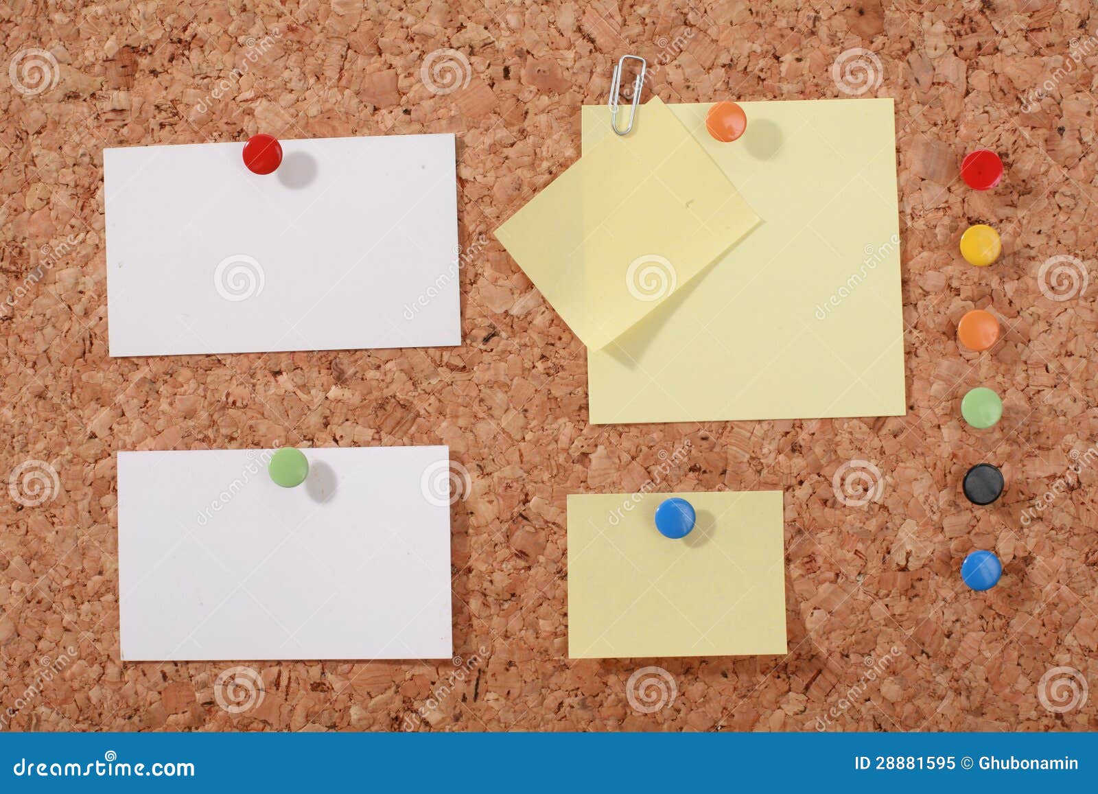 Several Message Papers Pinned To Cork Board Stock Image - Image of ...