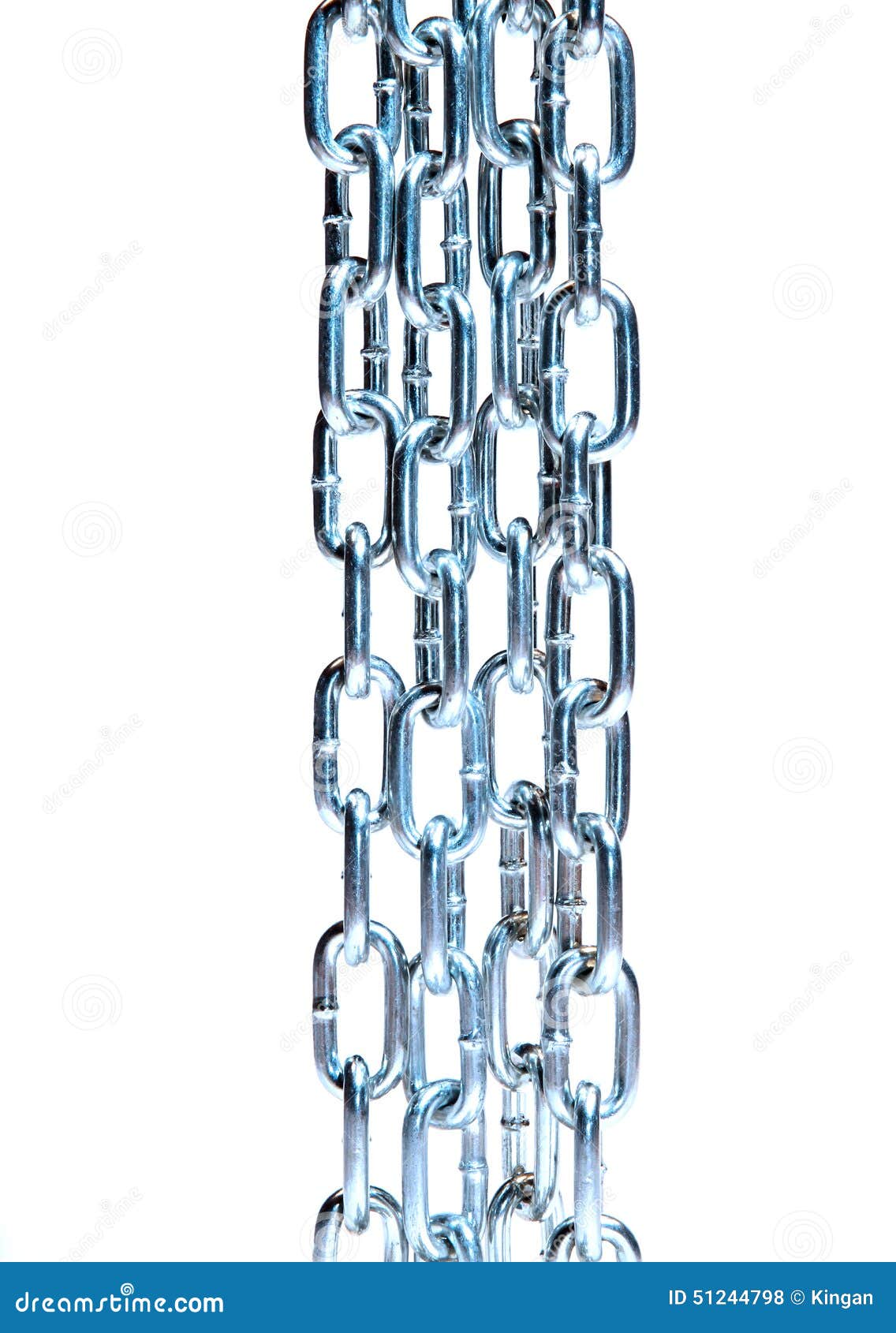 Several Metal Chains Hanging Vertically Isolated Stock Photo - Image of ...