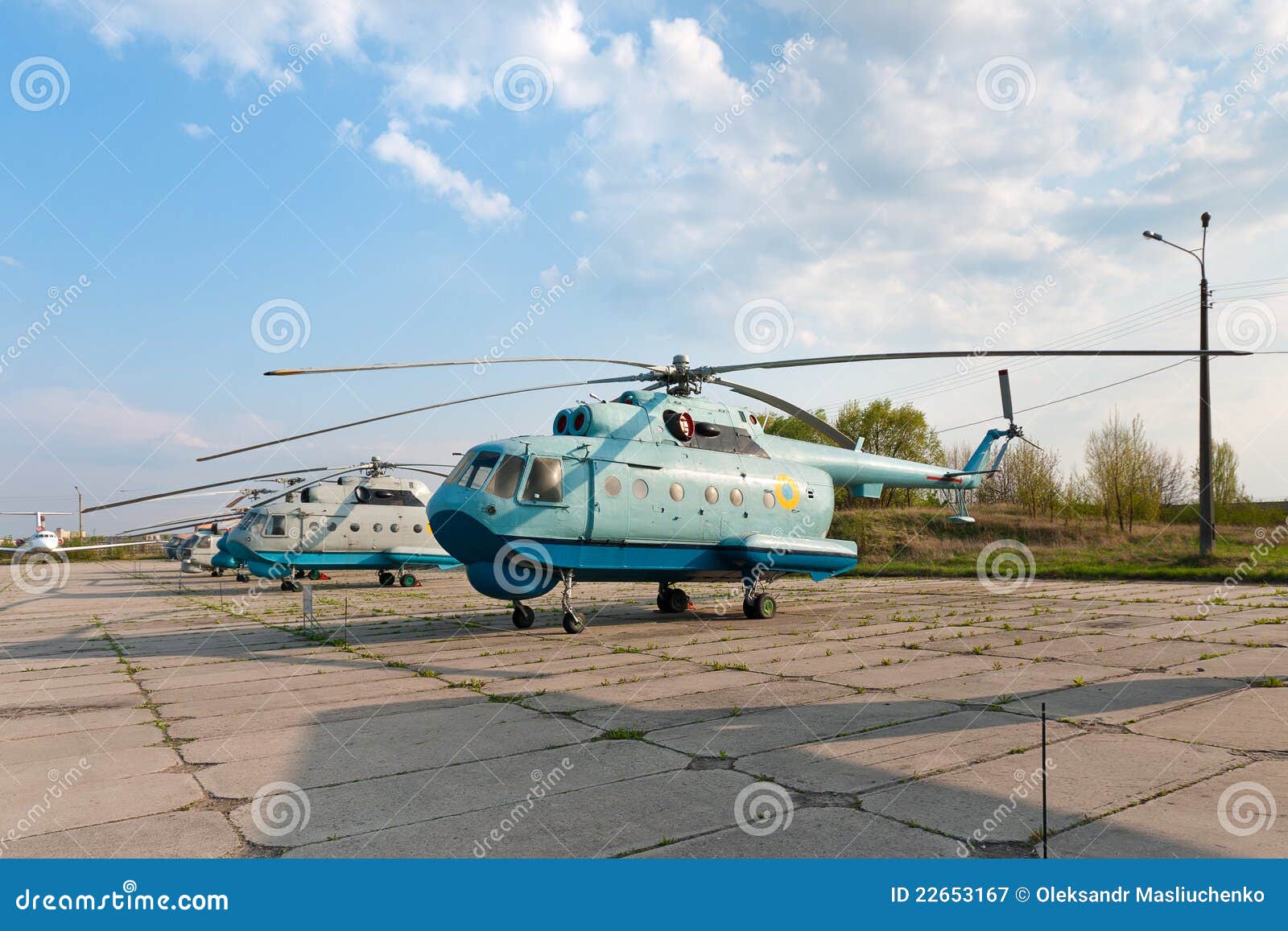 Several Mil Mi-14 Helicopters Stock Image - Image of vivid, aerodrome ...