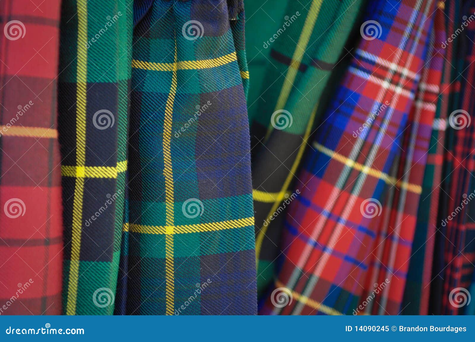 Several Multi Color Plaid Kilts Stock Image - Image of design, abstract ...