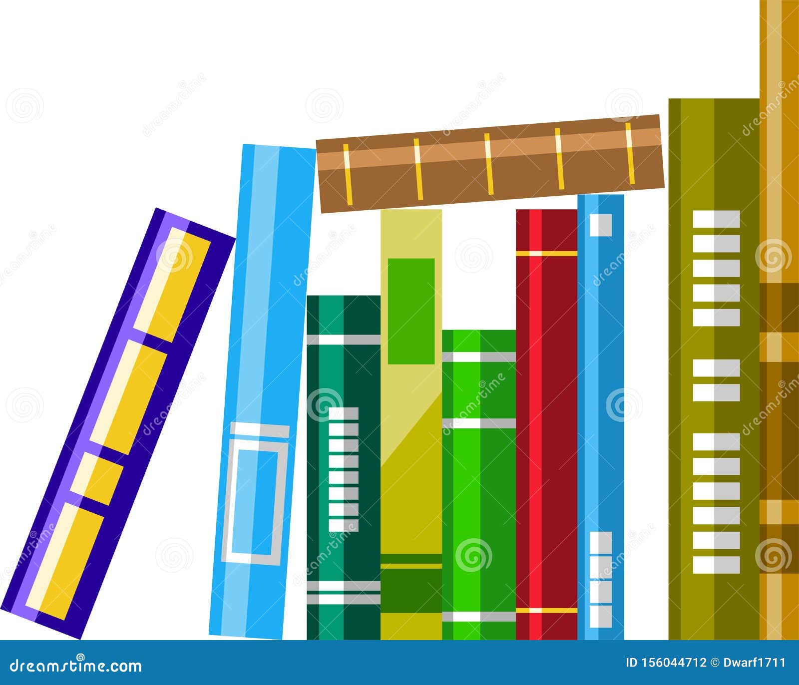Several Multi-colored Books Standing Nearby Stock Illustration ...