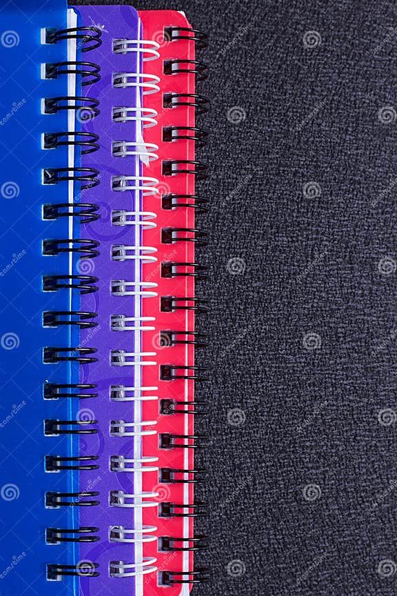 Several Multi-colored Notebooks on a Spiral Stock Image - Image of page ...