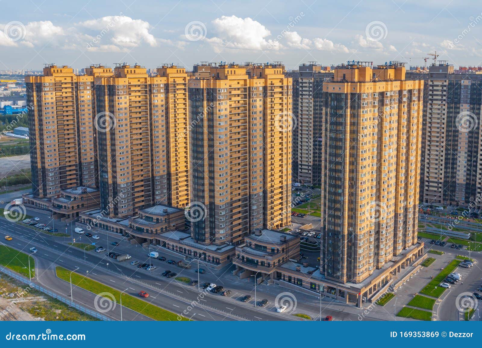 Several Multi-storey Residential Buildings, Aerial View Stock Image ...