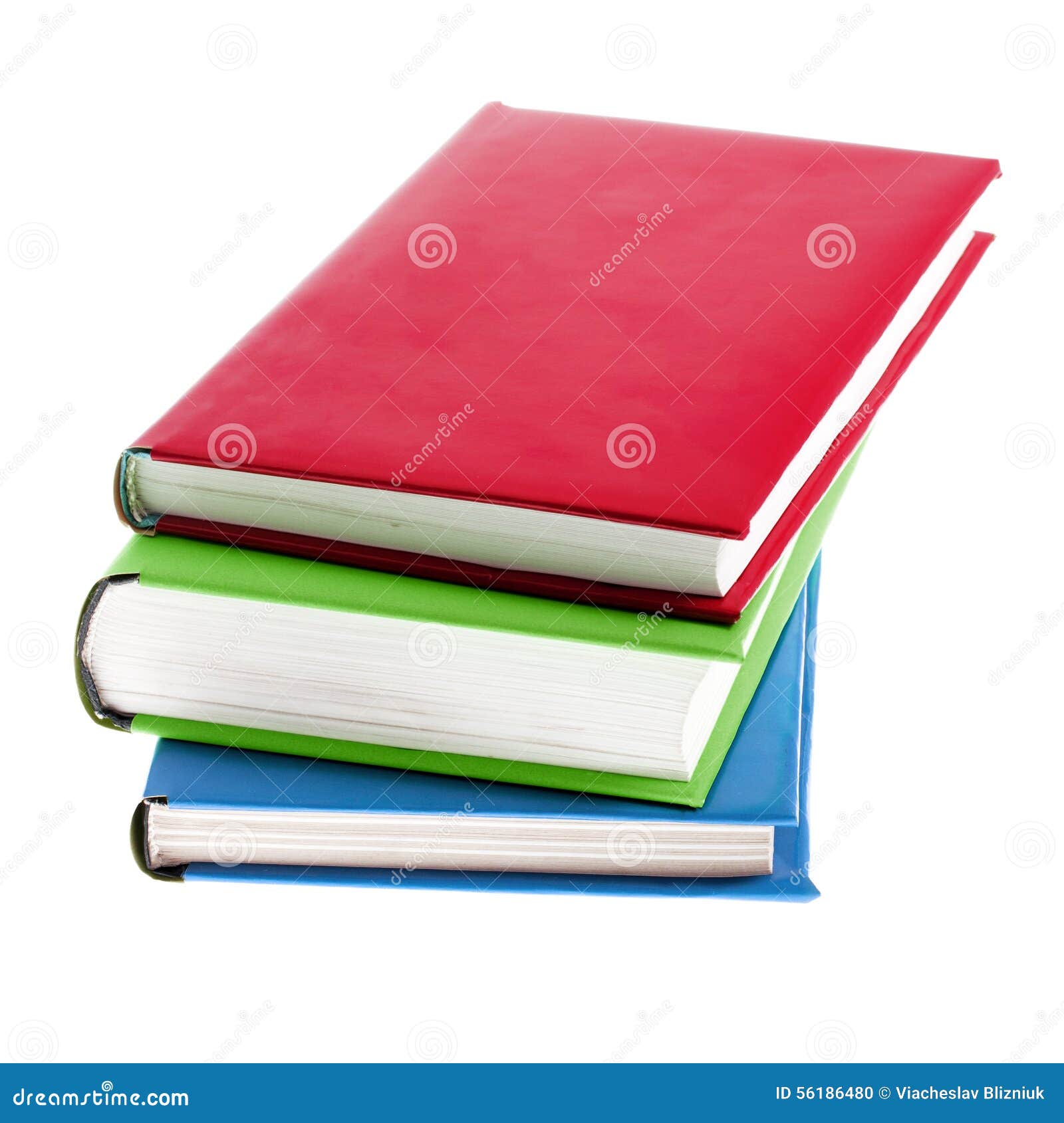 Several Multicolored Bright Books On White Background Stock Photo ...