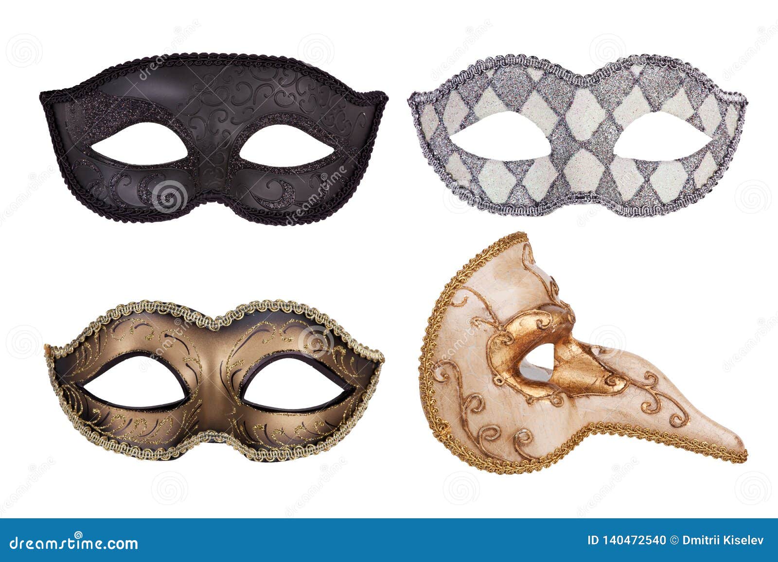 Several Multicolored Carnival Masks Stock Photo - Image of silver ...