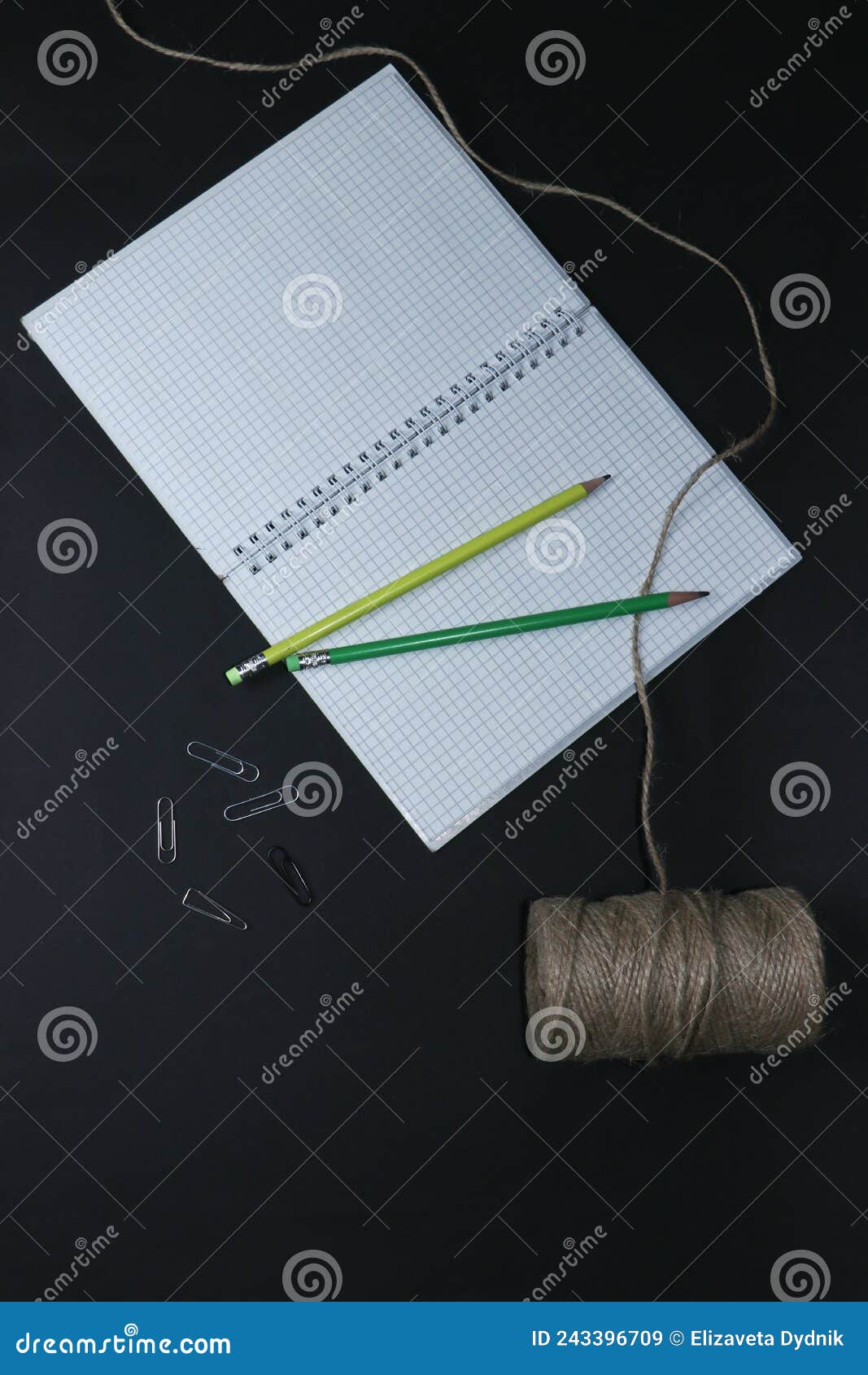 Several Notebooks, Pencils, Stickers, Bookmarks, Tablet, String ...