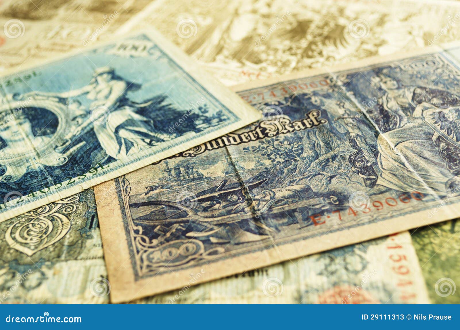 Several old banknotes stock image. Image of history, ancient - 29111313