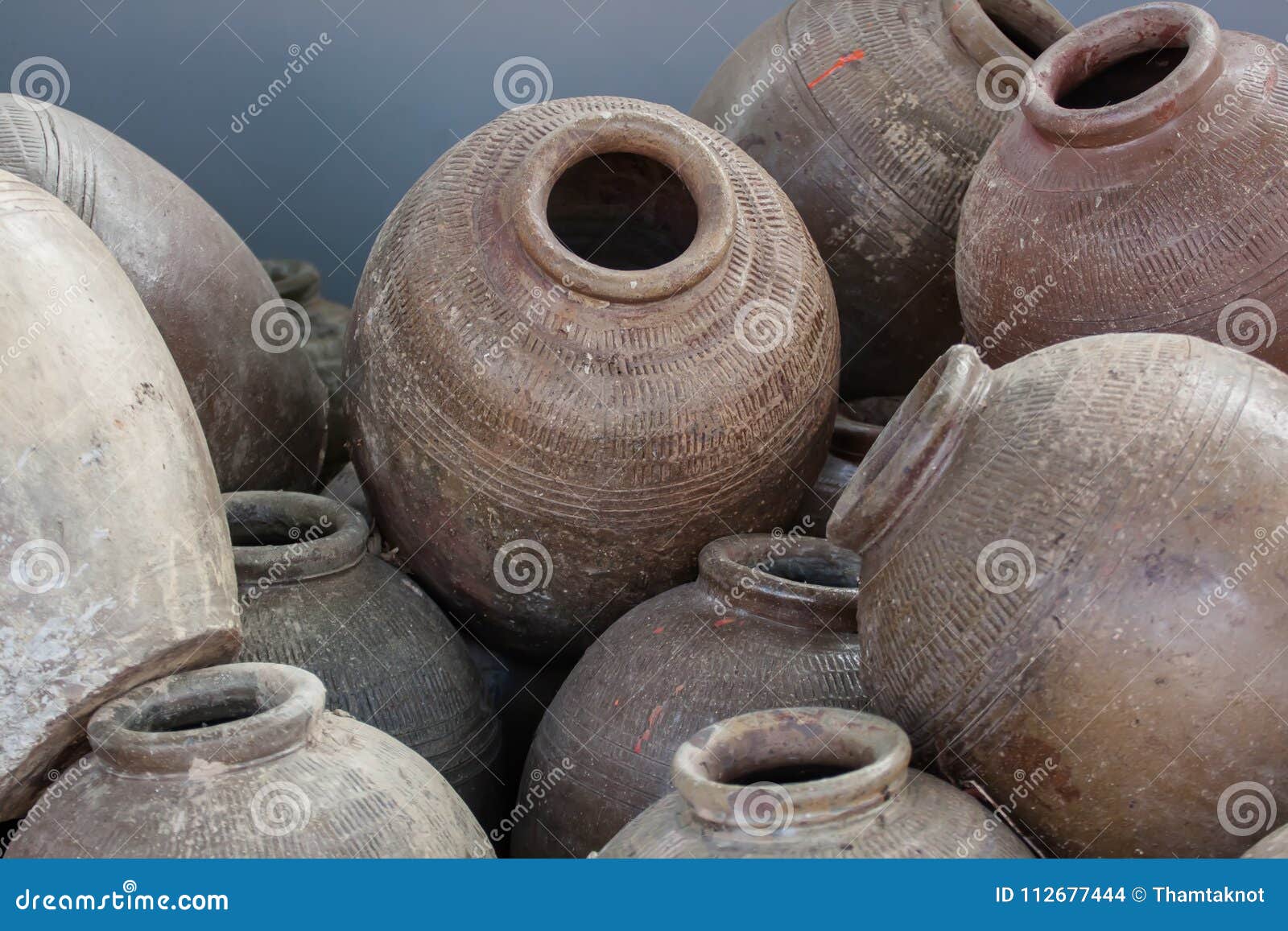 Several Old Jars Used in the Fermentation of Food. Stock Photo - Image ...