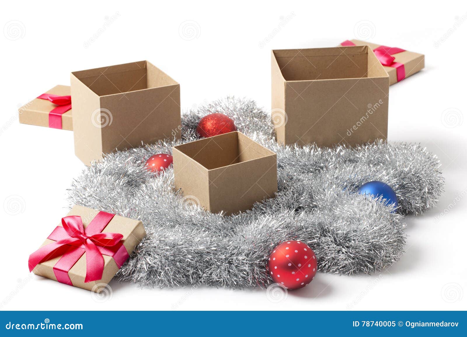 Several Open Christmas Gift Boxes Stock Image - Image of decoration ...