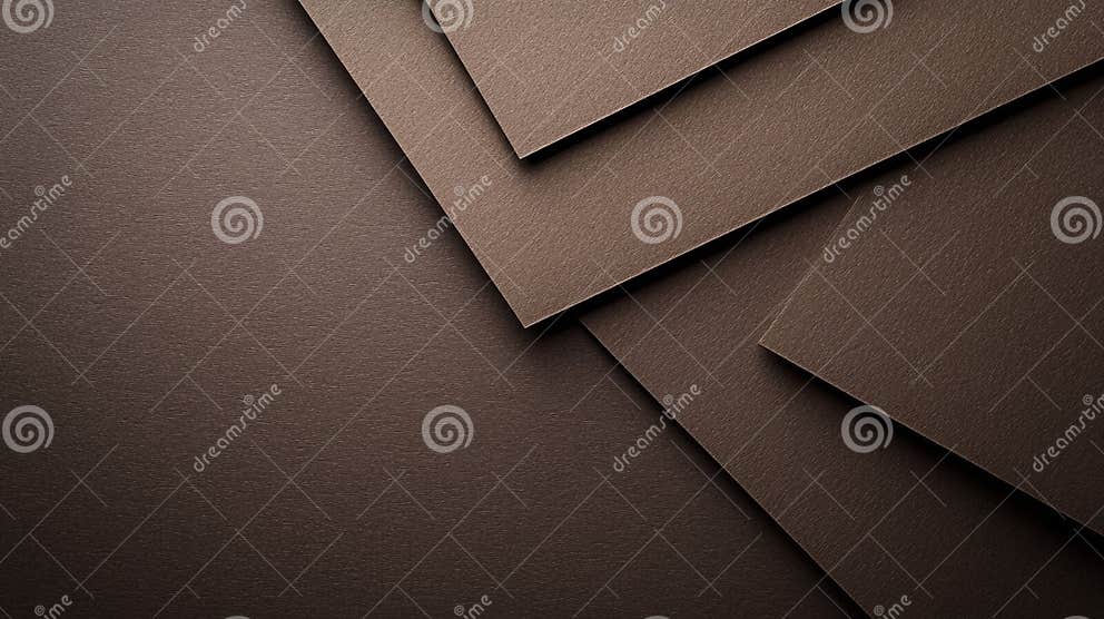 Several Overlapping Sheets of Textured Dark Brown Paper Arranged in ...