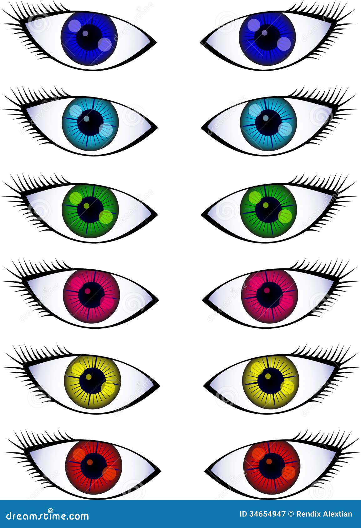 Several Pairs of Eyes stock illustration. Illustration of colorful ...