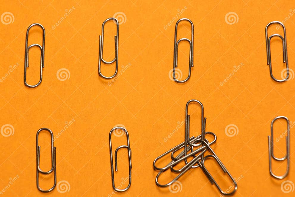 Several Paper Clips on Flat Background Stock Image - Image of white ...