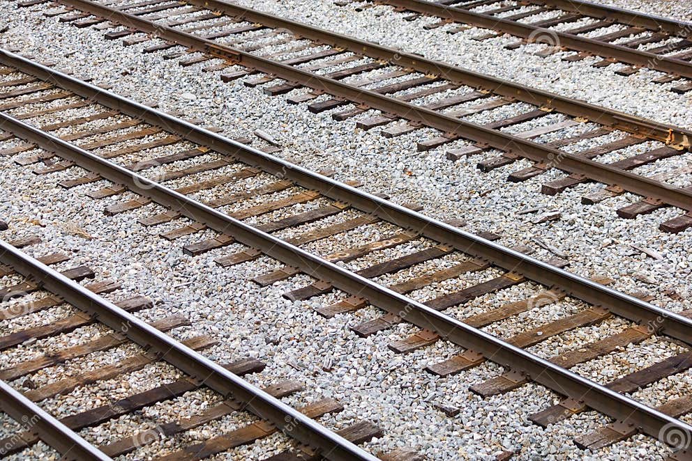 Several Parallel Railroad Tracks Stock Photo - Image of parallel ...