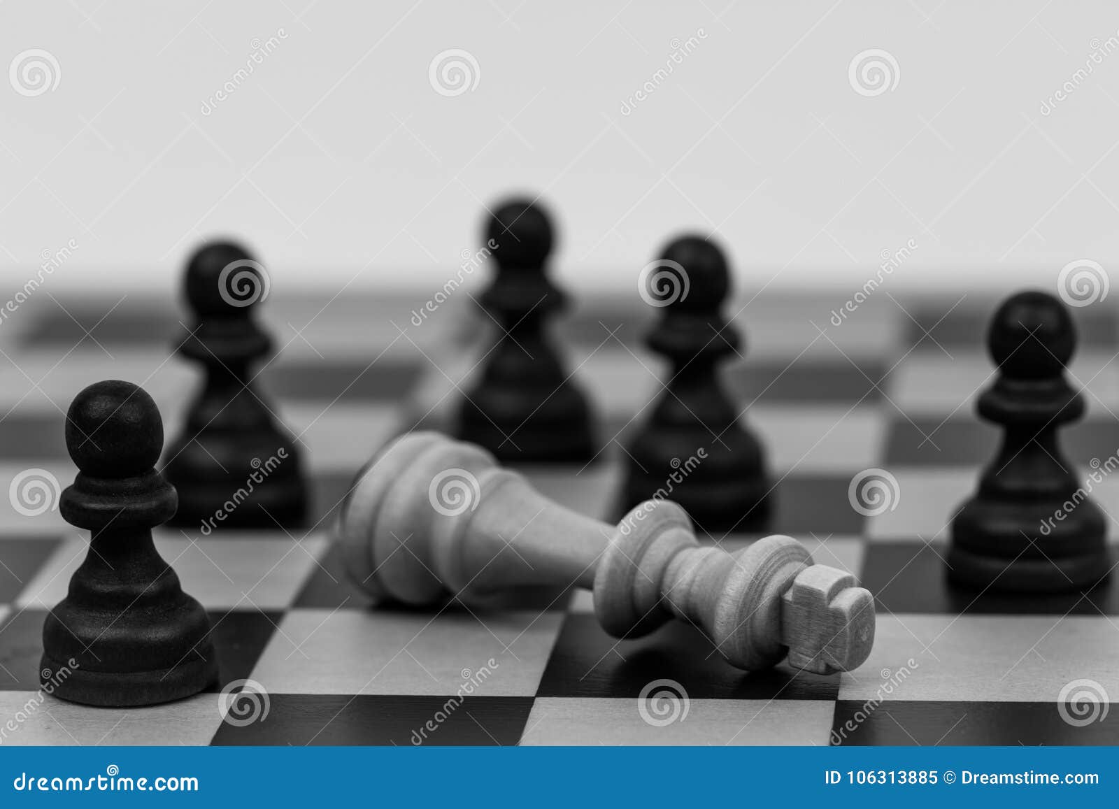 King in Chess Has Fallen To Several Pawns Stock Image - Image of bauble ...