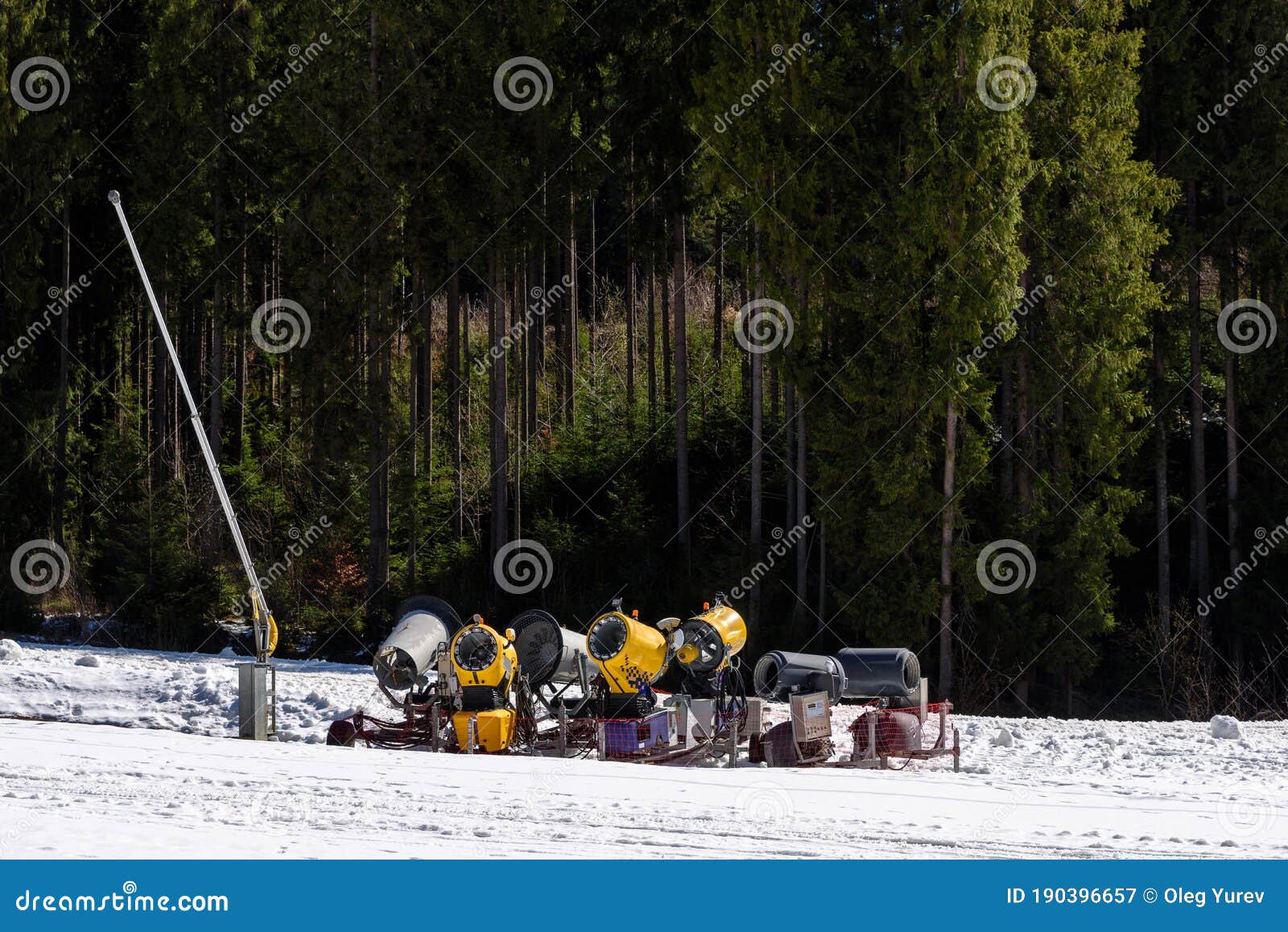 Several Pieces of Snow Removal Equipment Stand Outdoors Stock Image ...