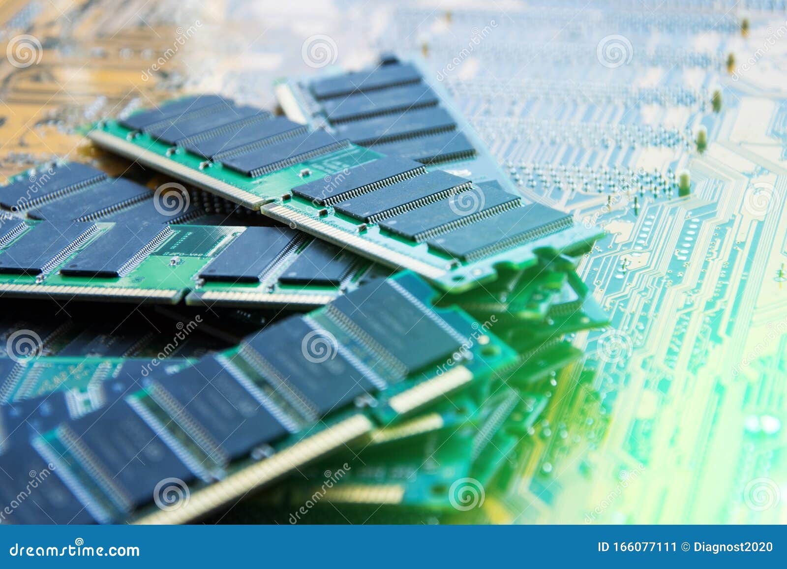 Several Pieces Of Strips Of Memory Modules Ddr And Sdram Storage