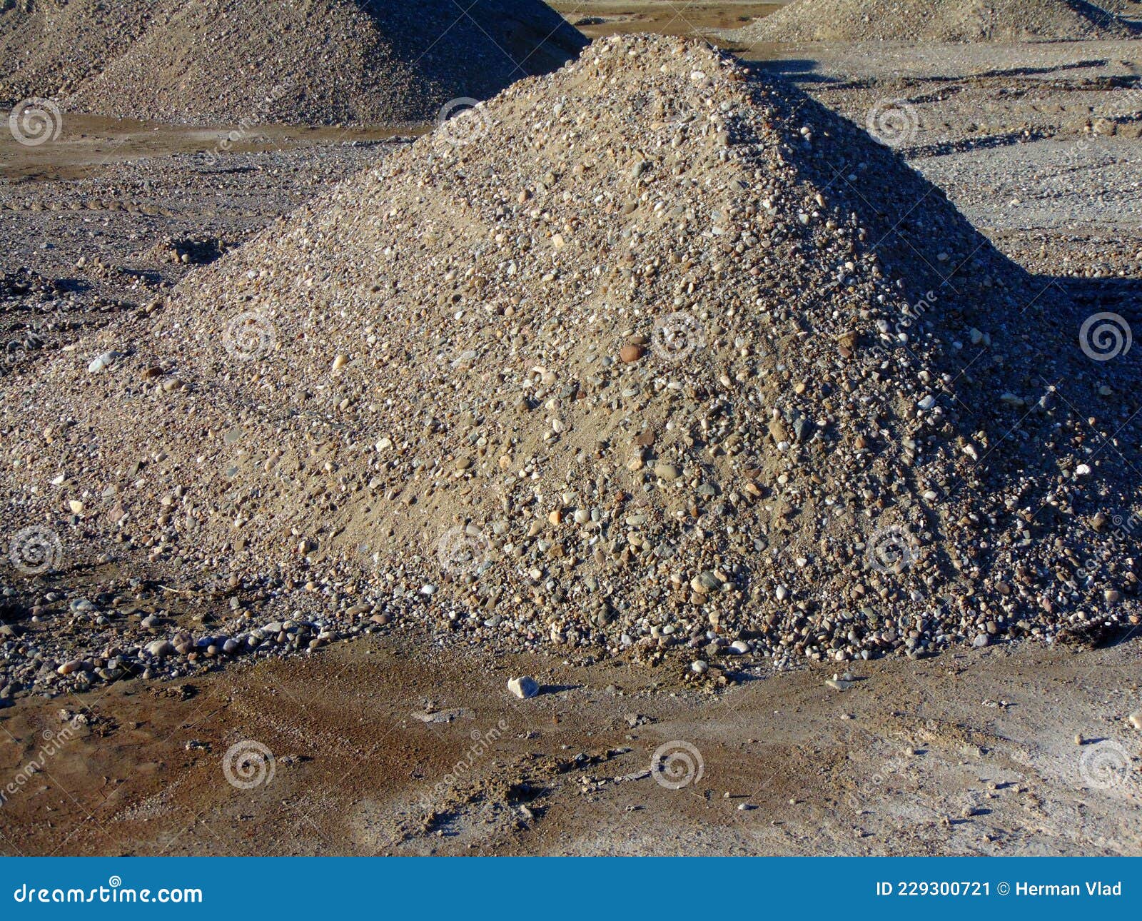 Several Piles of Gravel for Construction Work Stock Image - Image of ...