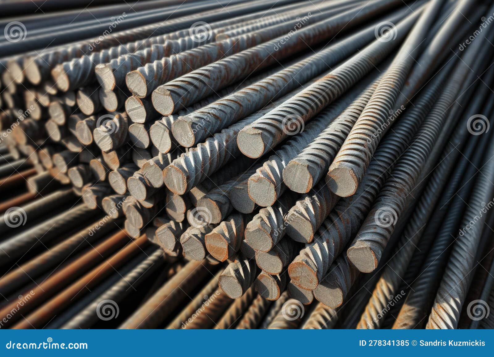 Several Piles of Steel Rods Piled Together. Generative AI Stock ...