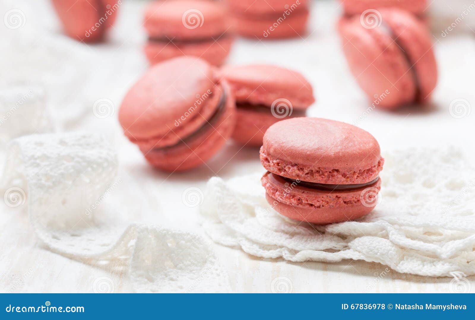 Several Pink Macaroon (light) Stock Photo - Image of food, gourmet ...