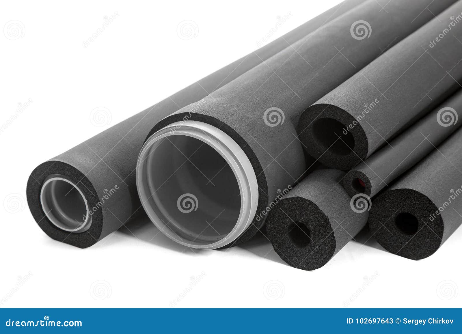 Several Pipes with Isolation Stock Image - Image of renovation ...