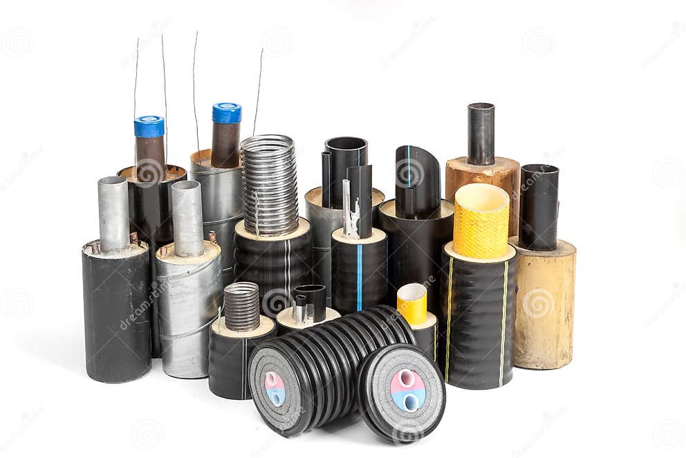 Several Pipes with Isolation Stock Image - Image of insulation, gray ...