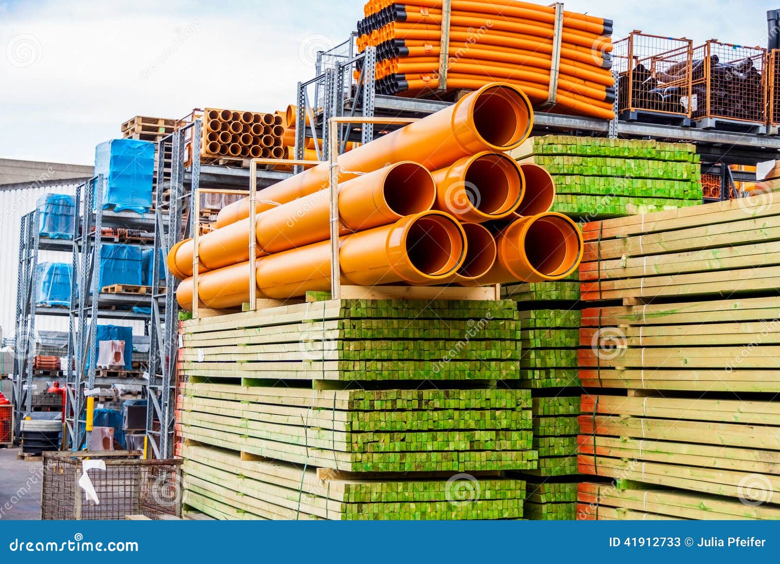 Several Pipes Stacked in Yard Stock Image - Image of plumbing, piping ...