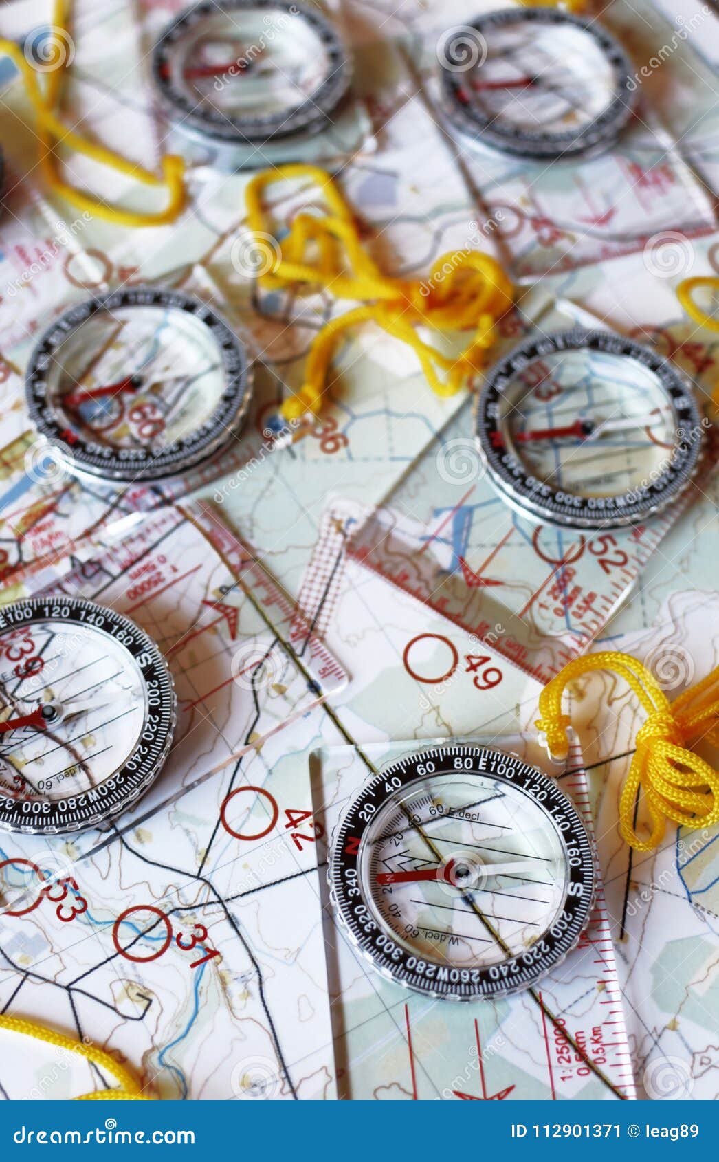 Several Plastic Transparent Compasses Stock Image - Image of checkpoint ...