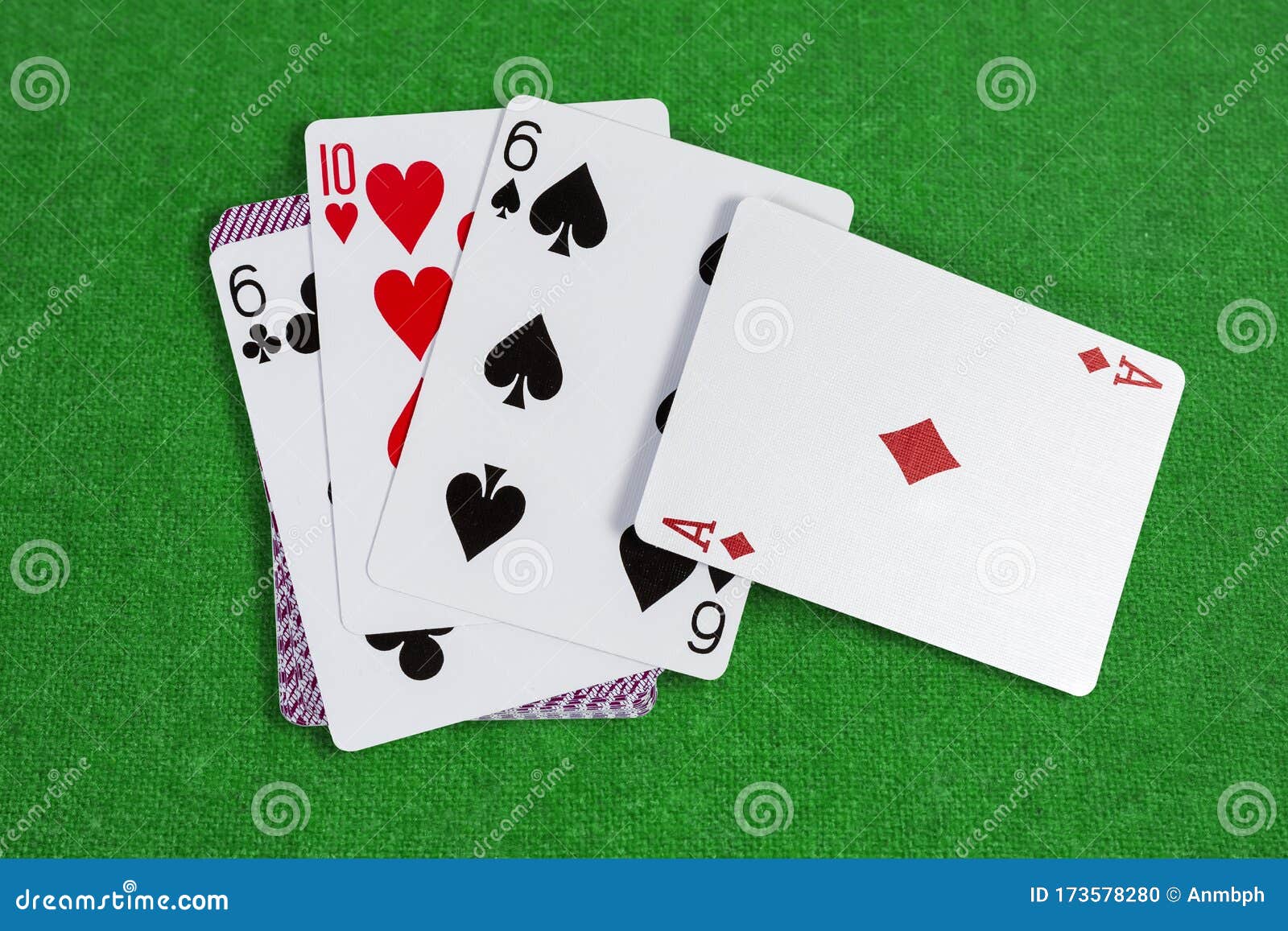 Several Playing Cards Face-up on the Rest Deck Cards Stock Photo ...
