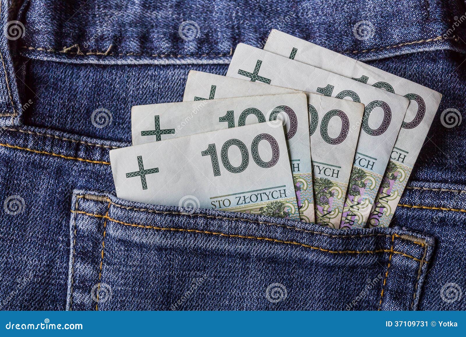 Several Polish Banknotes Jeans Pocket Stock Image - Image of pocket ...