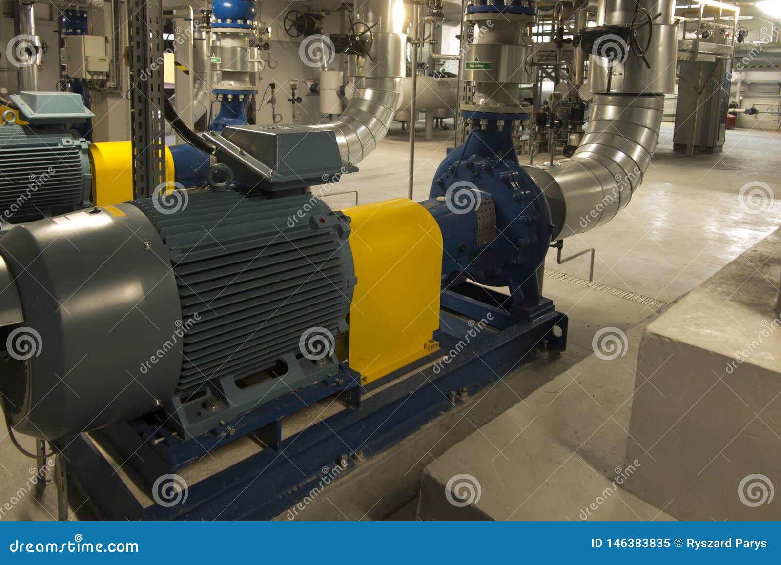 Several Pumps with Engines in the Water System Stock Image - Image of ...