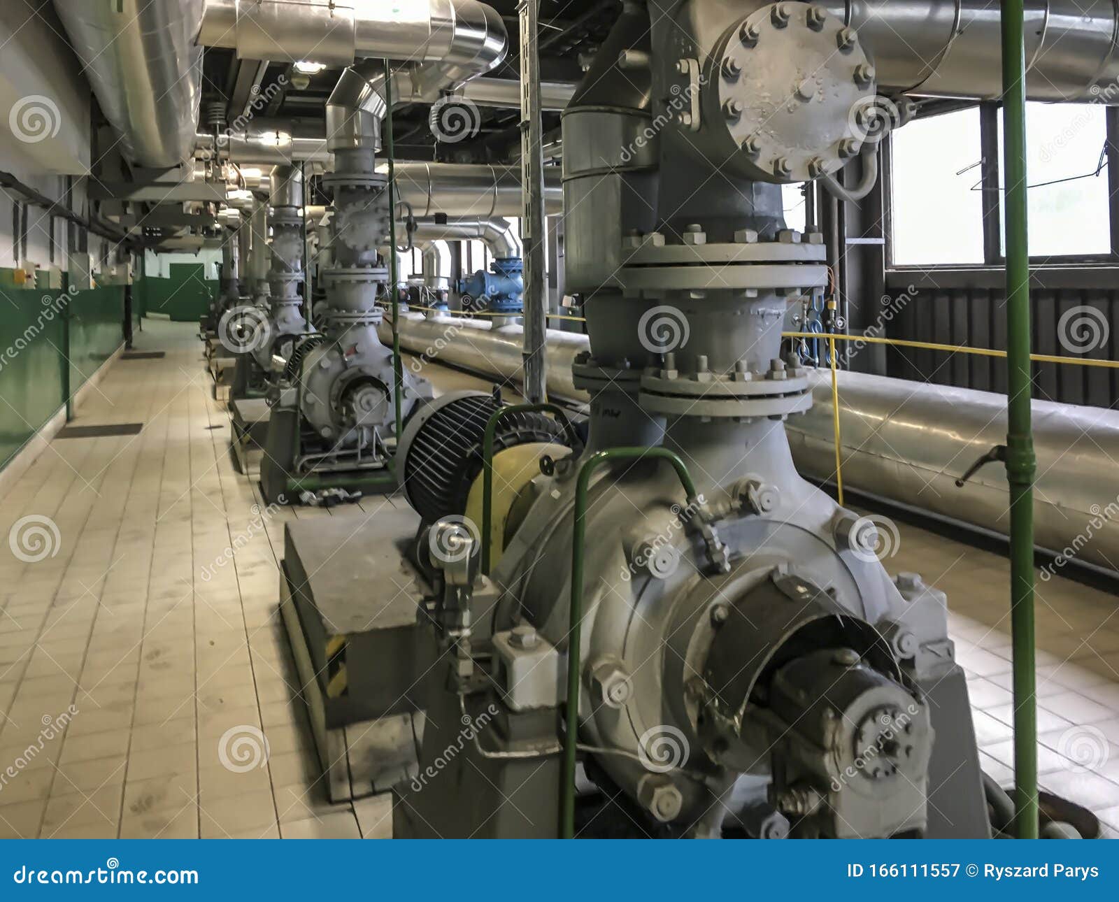 Several Pumps with Engines in the Water System Stock Image - Image of ...